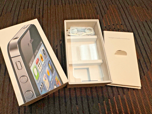 Apple iPhone 4S Black 16 GB BOX ONLY. Model A1387-Ear Buds | eBay