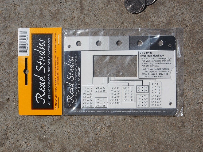 Artist Viewfinder Slide Chart for both oil and water color Plein Air ...