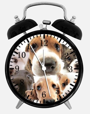 Cute Puppy Dog Alarm Desk Clock 3.75" Home or Office Decor W71 Nice For ...