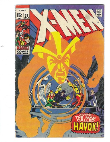 X-Men #58 1969 VG+/FN- 1st Appearance of Havoc! Neal Adams! Combine ...