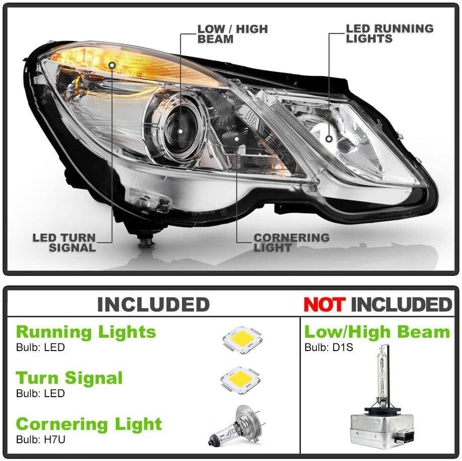Xenon/HID Headlight Fits 10-13 Mercedes-Benz E300 E350 E550 w/AFS ...