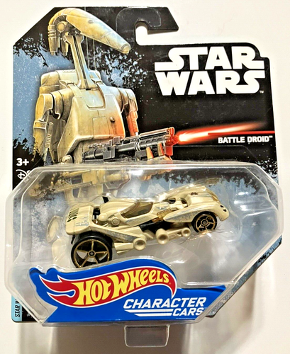 Hot Wheels~ 2015~STAR WARS~ BATTLE DROID ~HTF~ Character Cars~1:64 ...