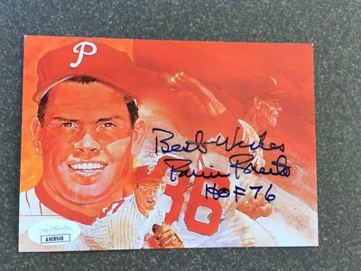 Robin Roberts autographed post card with HOF 76 Inscription RARE JSA | eBay