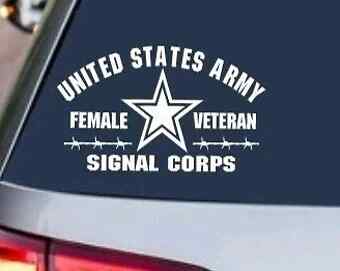 US ARMY FEMALE SIGNAL CORPS VETERAN DECAL - USA Military Sticker - Car ...