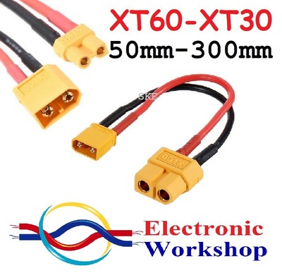 XT60 to XT30 Extension Wire Male Female 50mm-300mm Wire 14AWG UK Made ...