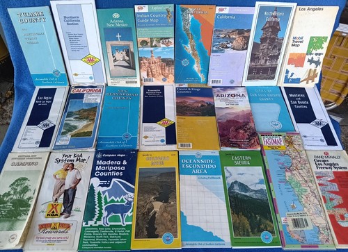Lot of 24 Vintage AAA Road Maps ~ CALIFORNIA Cities ~Counties ~ WEST ...