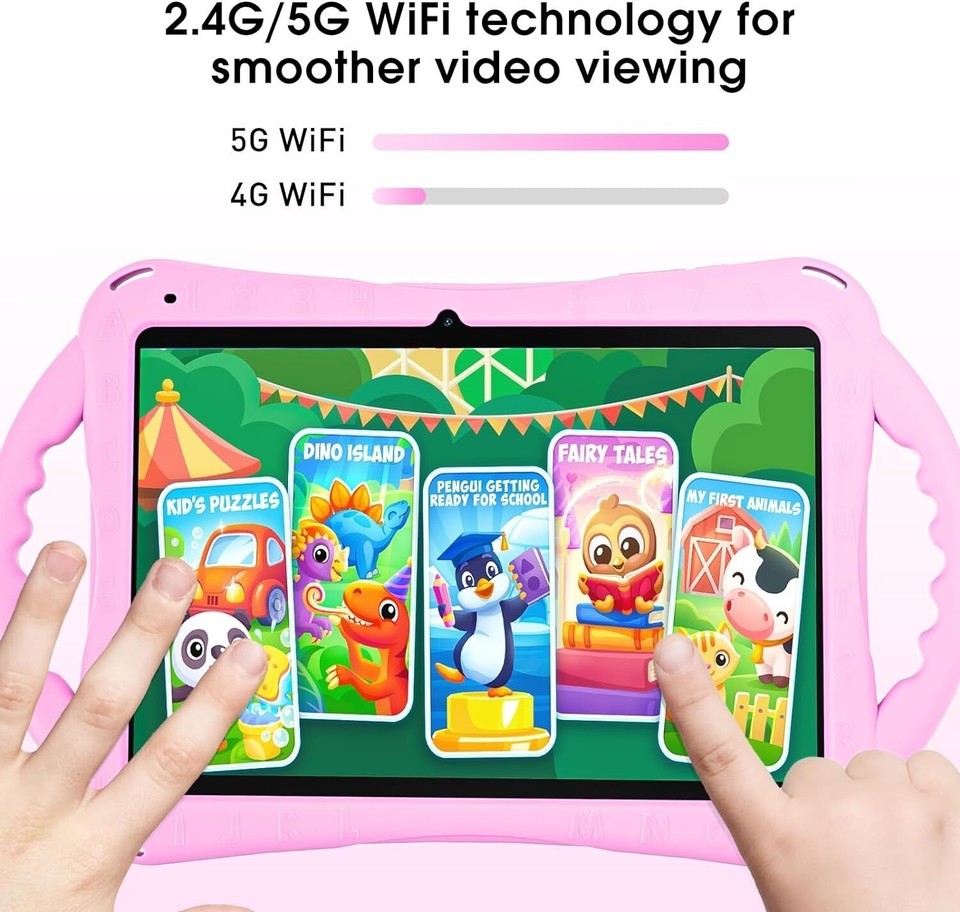 Kids Tablet 10.1 inch Android 13 Tablets for kids 3-12 32GB with ...