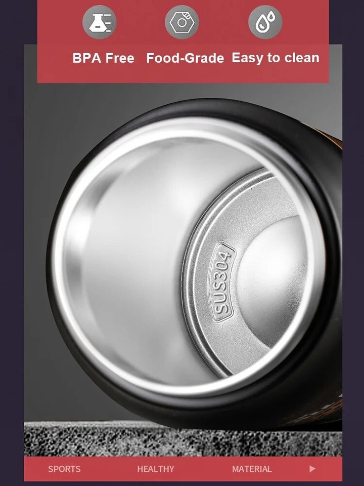 304 Stainless Steel Thermal Mug with Straw – Portable Hot & Cold Water ...