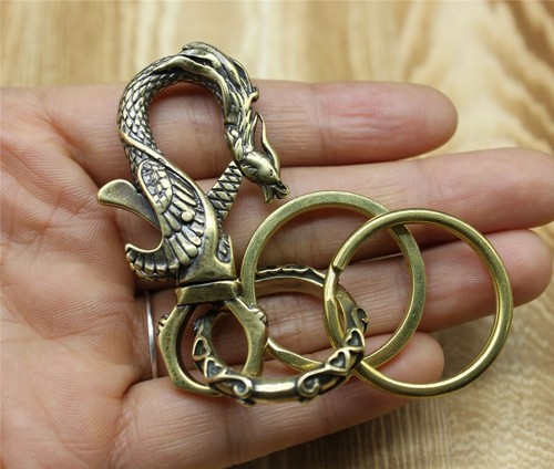 Solid Brass Keychains Pants Clip Hook Bag Car EDC Keyrings Key Holder ...