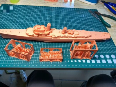 3D Printed 1/350 WWII U.S. Forrest Sherman Class Destroyer Unpainted ...