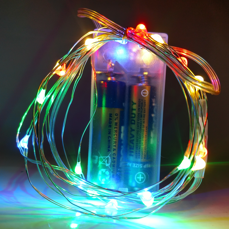 LED Fairy Lights- 6 Foot Battery Operated Multi Colored with 20 Micro ...