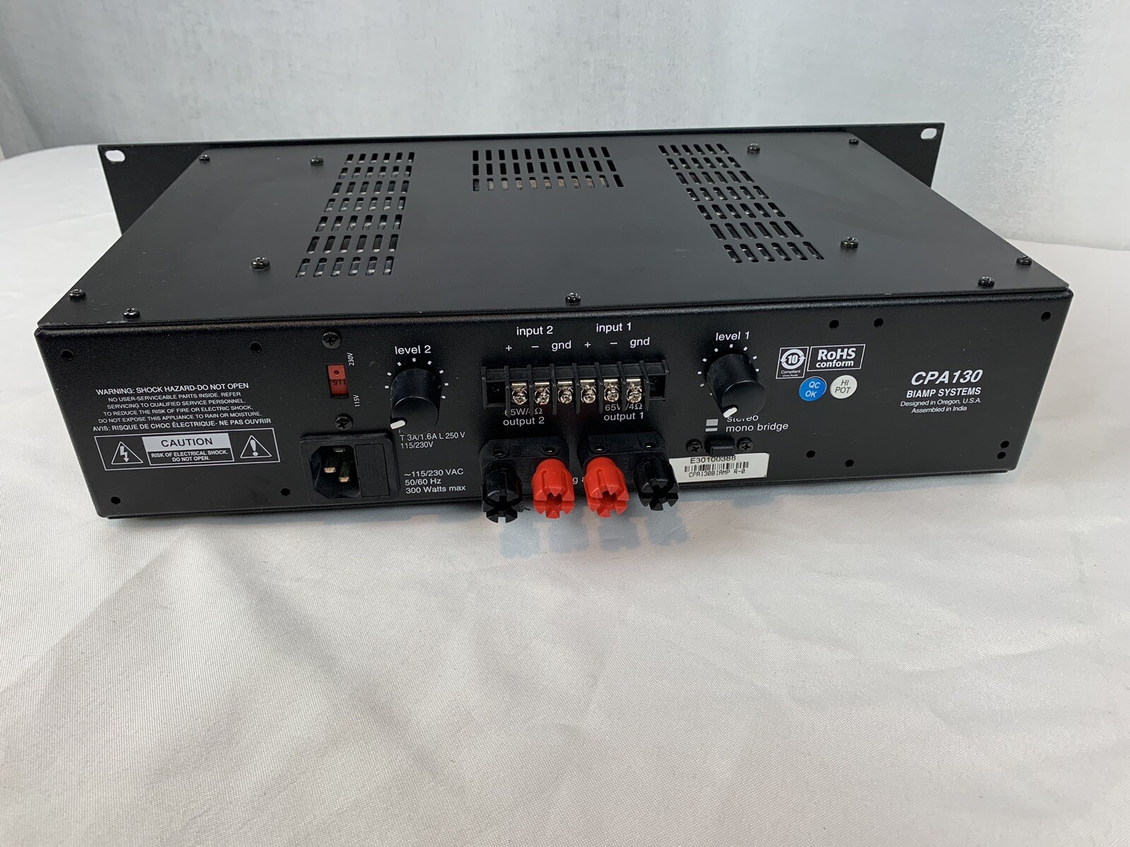 Biamp Systems Advantage CPA130 Cpa-130 Commercial Power Amplifier 130w ...