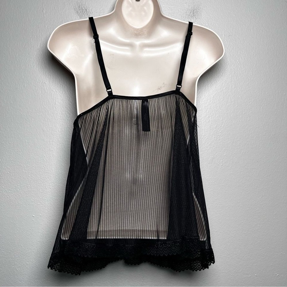 Ann Summers Women Cami Top Medium Sheer Micro Mesh Lace Black Fairy ...