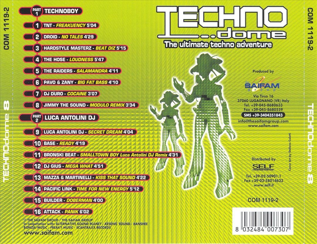 TECHNODOME VOL. 8 - MIXED BY TECHNOBOY & LUCA ANTOLINI DJ NEW CD | eBay