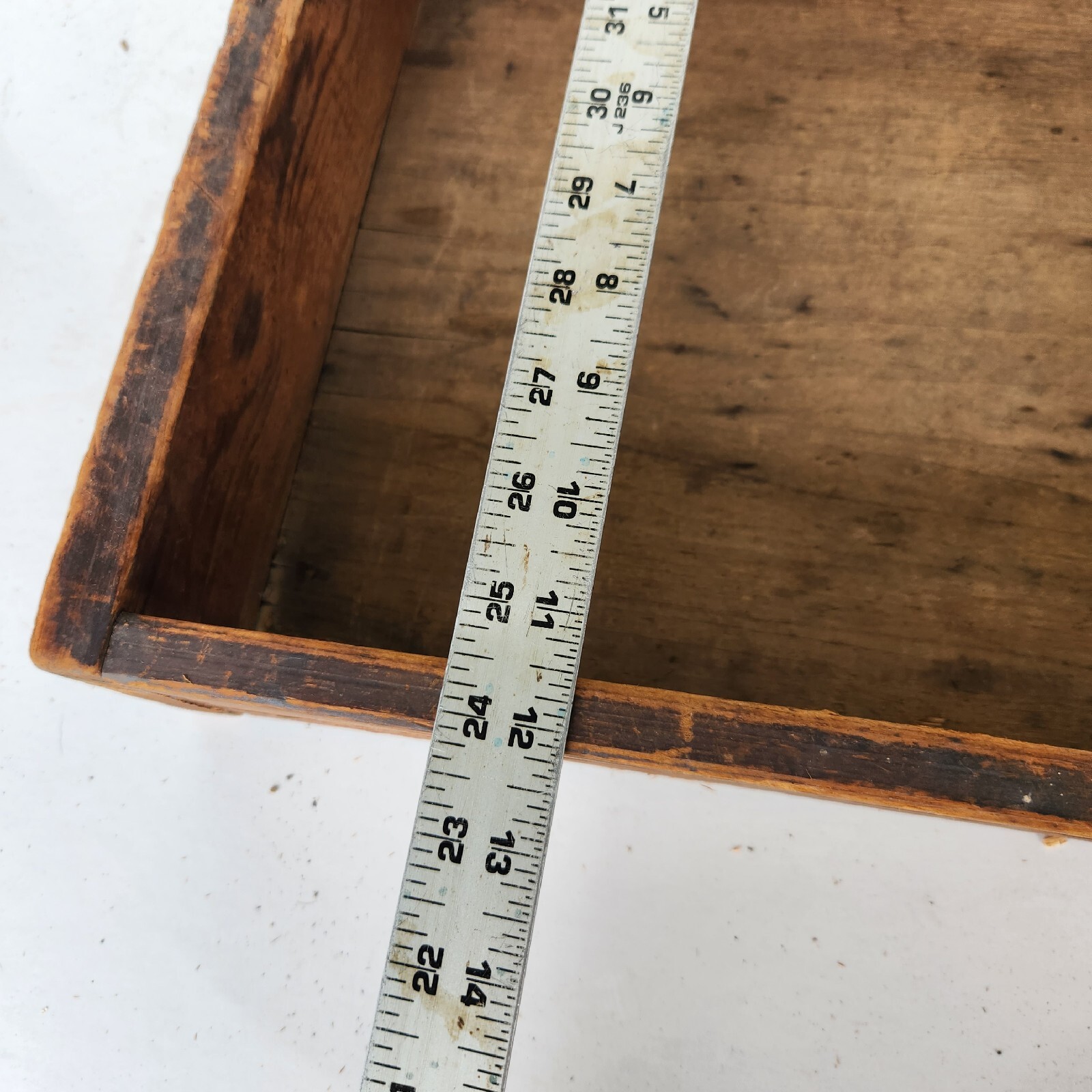 Primitive Handmade Drawer Box Planed Single Piece of Wood Base Square ...