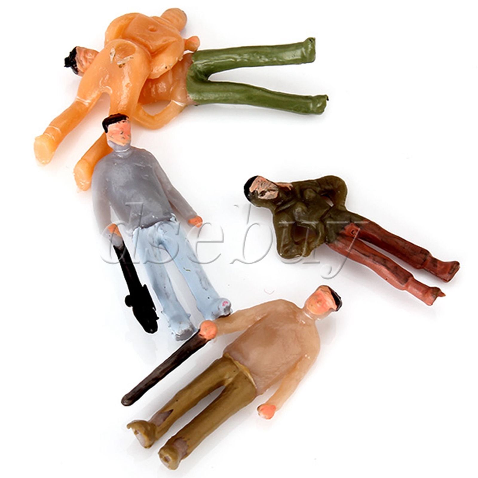100pcs Plastic Miniature Scale 1:75 Model Painted People Figures | eBay