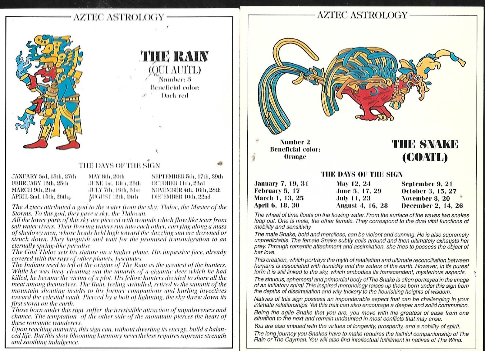 Aztec Zodiac Symbols And Meanings