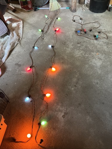 Lot Of 3 Strings Christmas Lights 1950's End To End Large Indoor Outdoor Noma | eBay