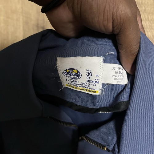 Vintage Riverside Flexbac Blue Work Jacket 36 Medium | eBay