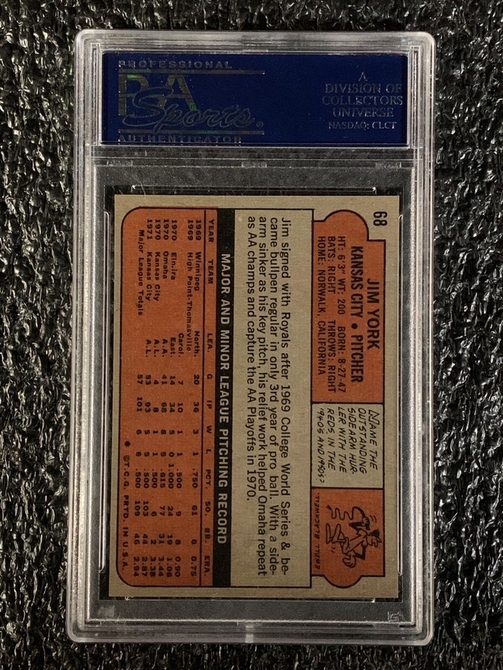 1972 Topps Baseball #68 Jim York PSA 8 | eBay