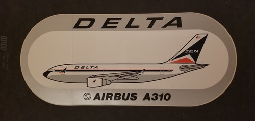 DELTA AIRLINES A310 Bumper Sticker 1980s 3.5x7 Inch Airbus Airplane NEW ...