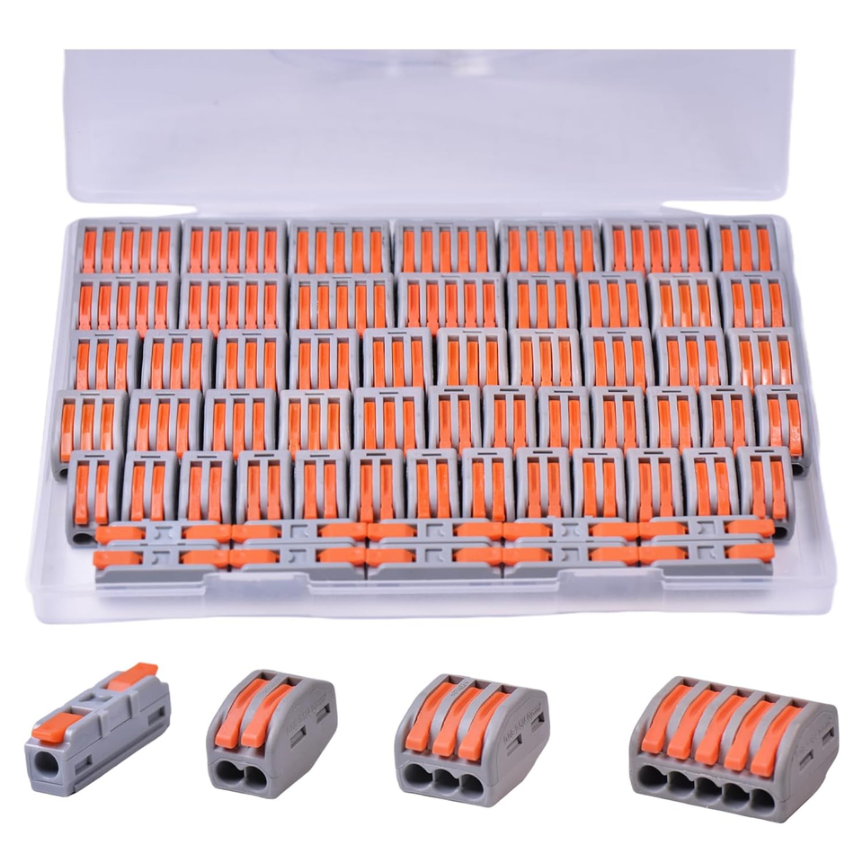 60PCS Push-In Lever Wire Connectors, 2/3/5 Conductor Kit, 28-12 AWG | eBay