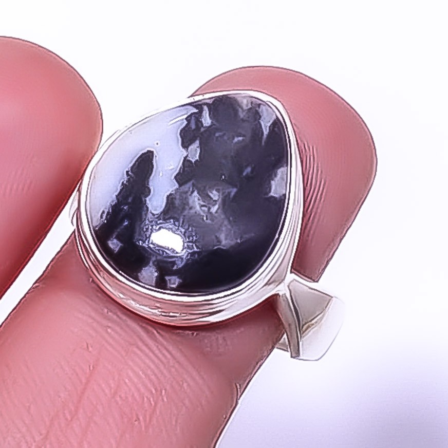 White Buffalo Turquoise Gemstone 925 Sterling Silver Jewelry Ring s.8.5 ...