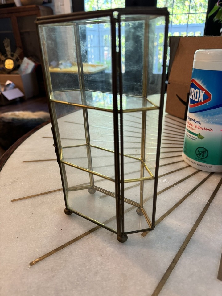 Miniature Brass And Glass Display Case | eBay