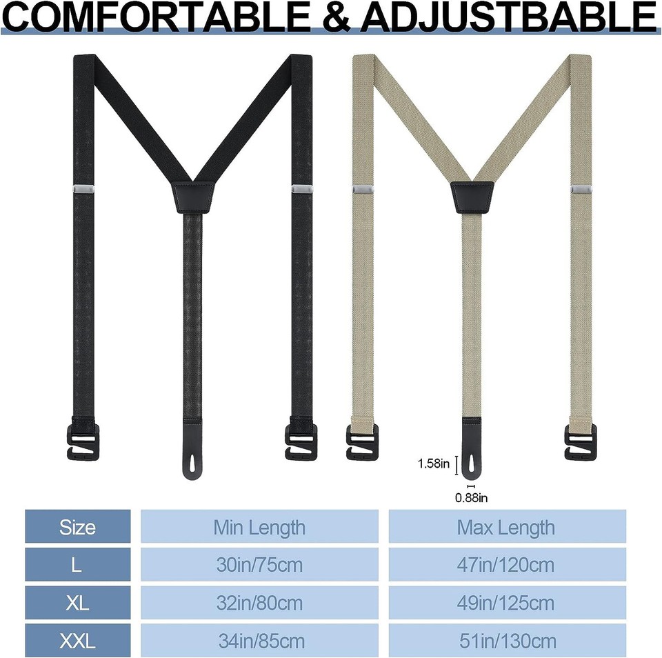 2 Pcs Hidden Suspenders for Men under the Shirt Suspenders Invisible ...