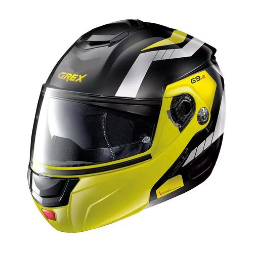Nolan Grex G9.2 Steadfast N-Com Flip-Up Casque Moto Métal Noir/Jaune | eBay