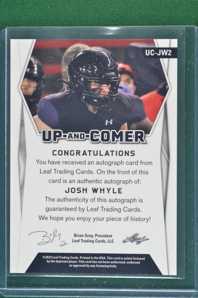 JOSH WHYLE 2022 Leaf Up and Comer Autograph Tennessee Titans UC-JW2 | eBay