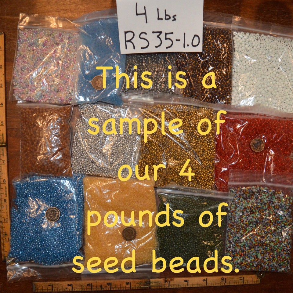 Large Huge Lot 4 Pounds Jewelry Making NWOT Seed Beads Glass Random ...