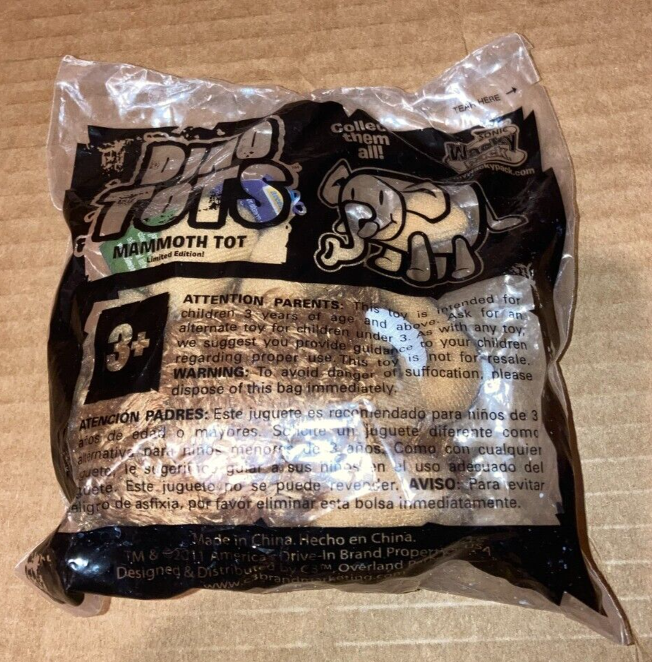 2011 DINO TOTS PLUSH SONIC DRIVE IN KIDS MEAL TOY - WOOLY MAMMOTH TOT ...