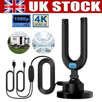 TV Aerial Digital Indoor TV Aerial with Signal Booster TV Antenna for ...
