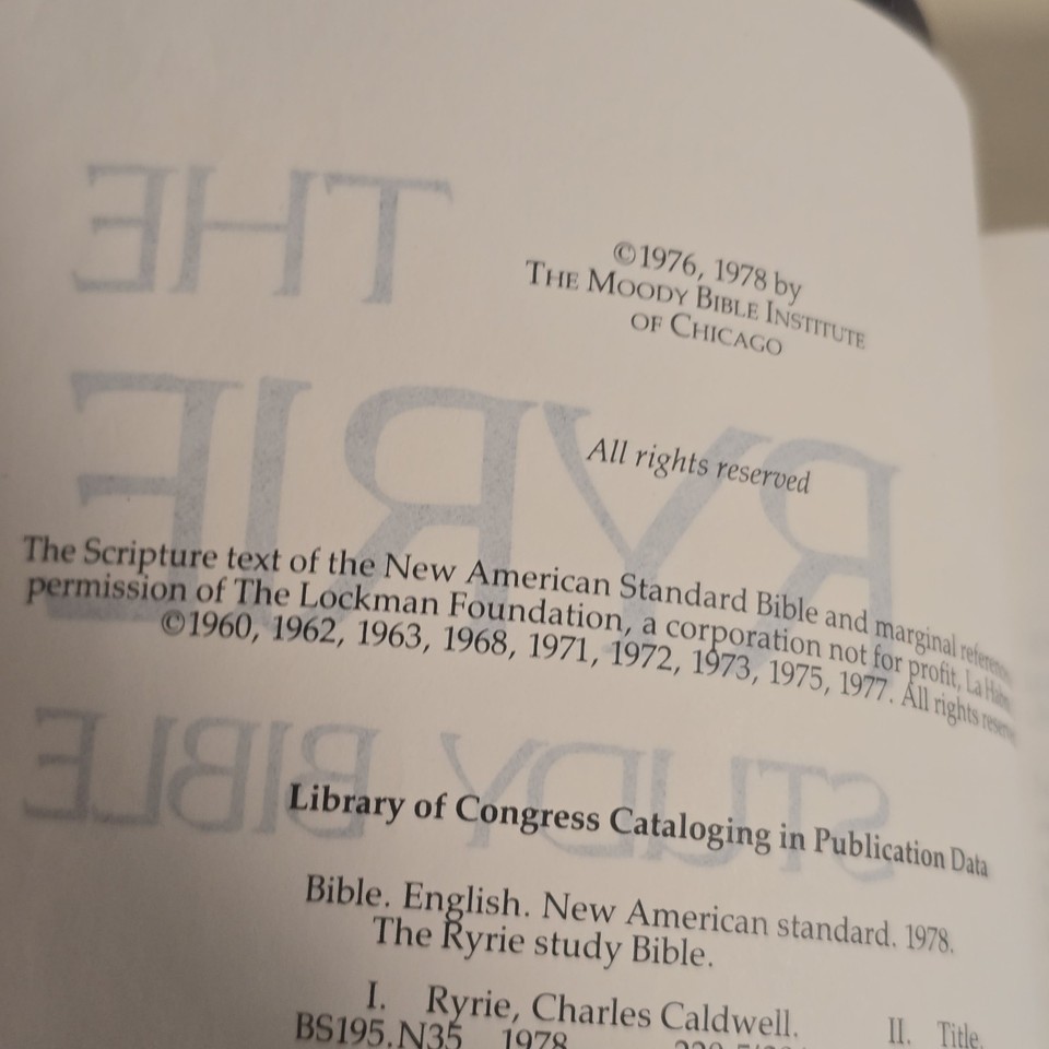 The Ryrie Study Bible NAS Red Letter1978 LEATHER GoldLeaf GoodCond ...