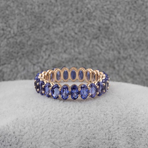 3Ct Oval Blue Tanzanite Eternity wedding Engagement Ring 14K Rose Gold ...
