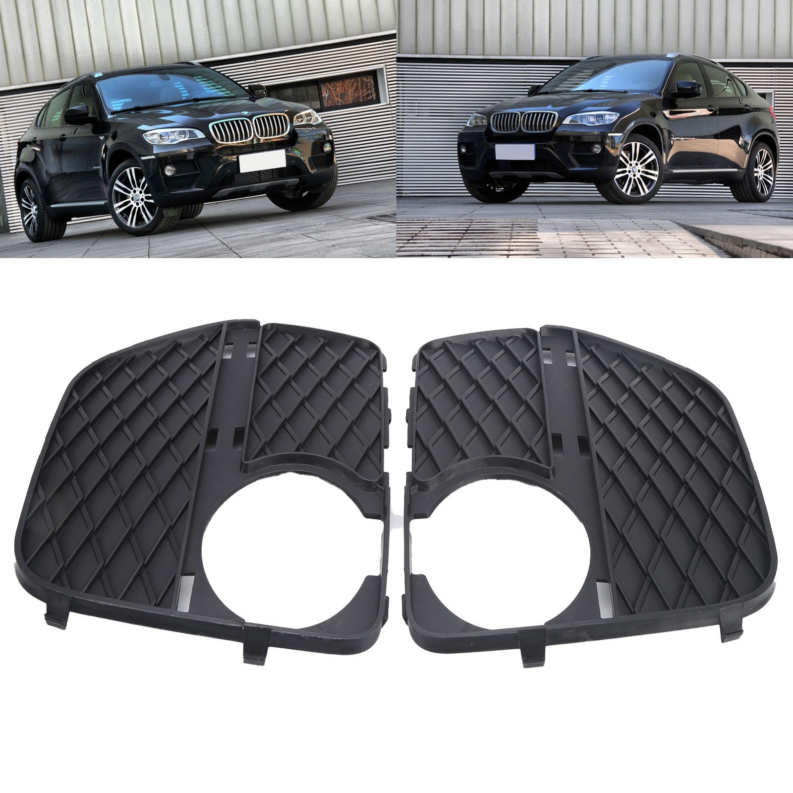 *Pair Front Bumper Fog Light Grille 51117312605 51117312606 Fit For X6 ...