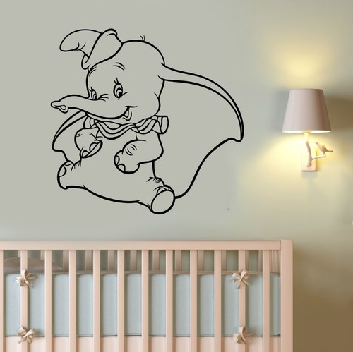 Dumbo Sticker Disney Wall Decal Cartoon Vinyl Art Kids Room Nursery ...