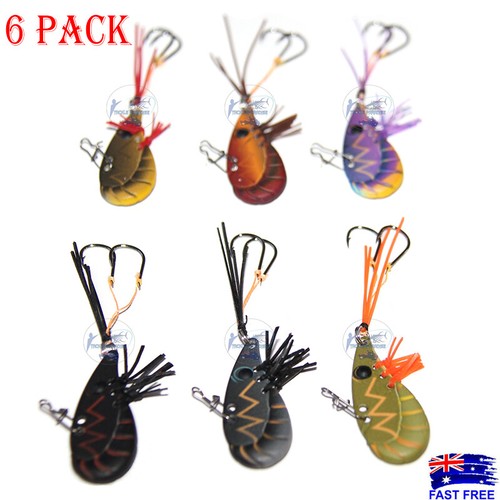 6x Prawn Blades Fishing Lure PB 38 Vibes Vibe Bream Blade Bass Stinger ...