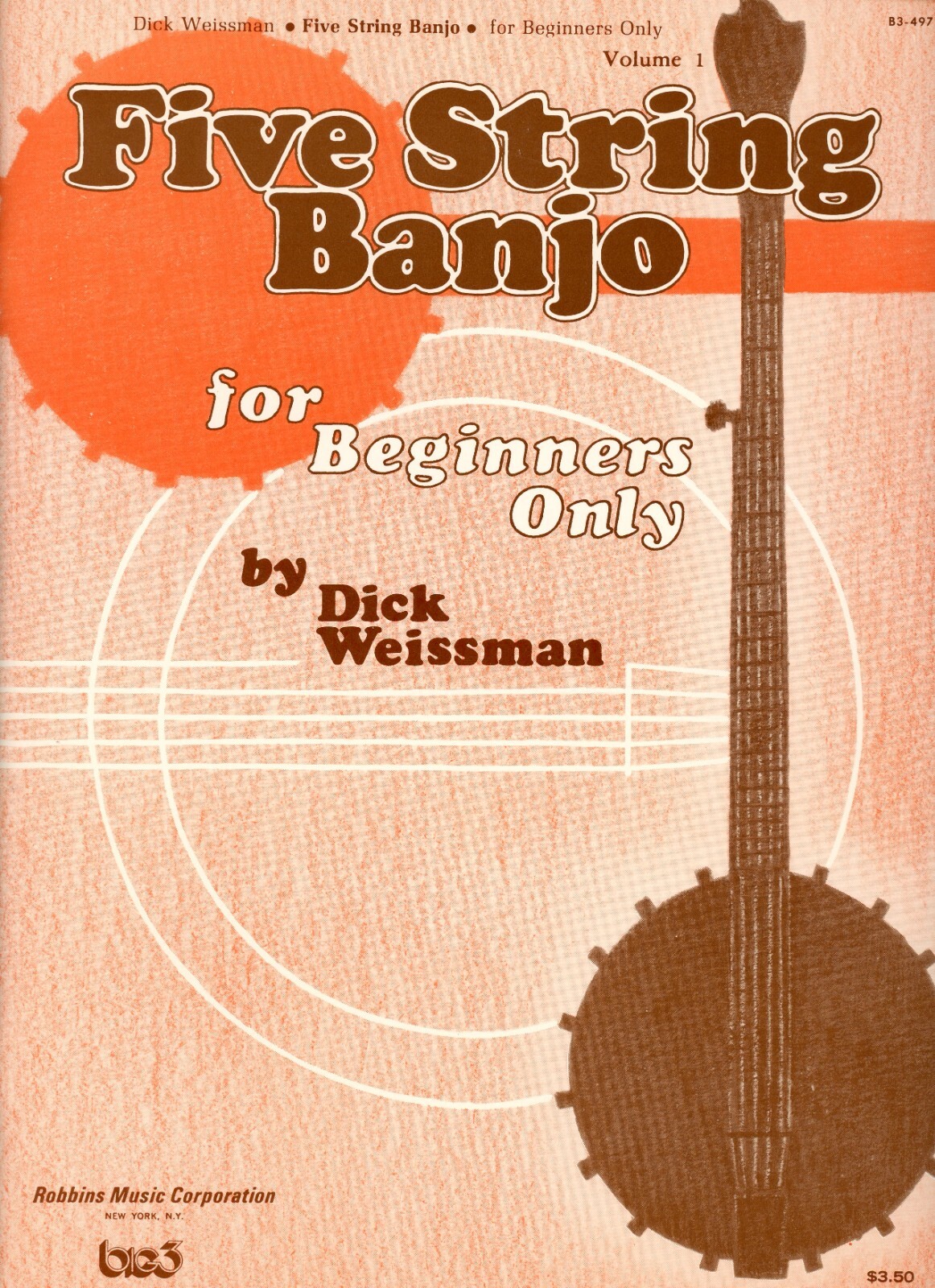 Five String Banjo Songbook Vol 1 Dick Weissman Beginners Robbins Music ...
