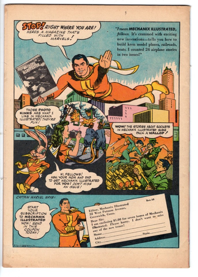 WHIZ COMICS #70 (1946) - GRADE 7.0 - FAWCETT GOLDEN AGE SHAZAM BECK ...