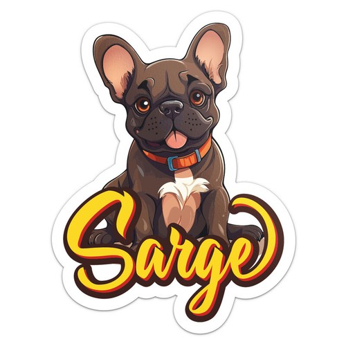 French Bulldog Sarge Dog Name Vinyl Decal Waterproof Car Bumper Sticker ...