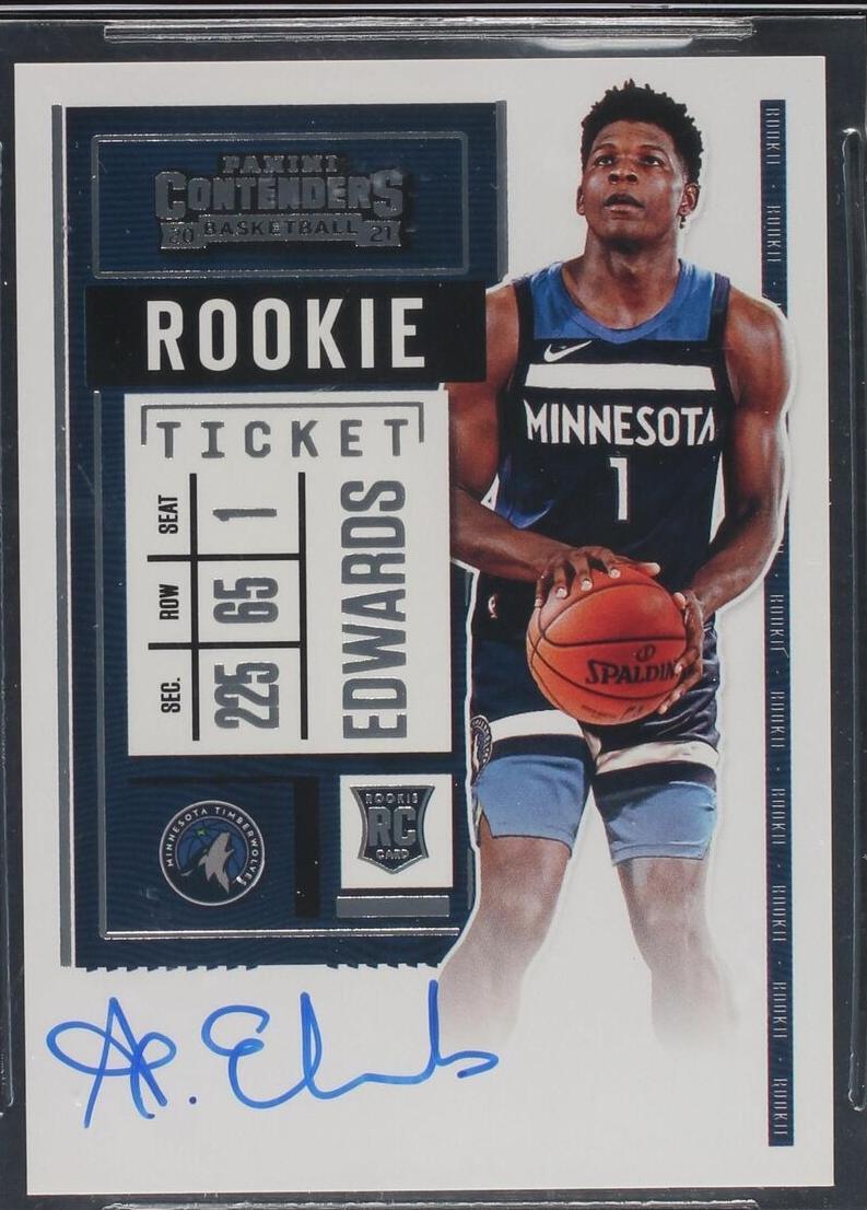 2020-21 Panini Contenders - Rookie Ticket Variation Anthony Edwards ...