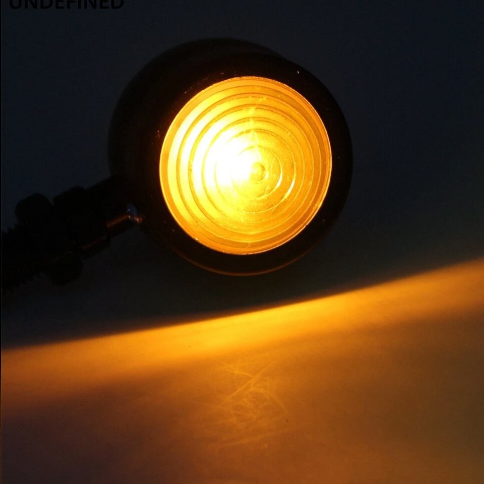 Chrome Shell LED Motorbike Turn Signal Blinker For Retro Custom Cafe ...