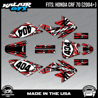 Graphics Kit for Honda CRF70 All Years CRF 70 CRF-70 Shatter - Red | eBay