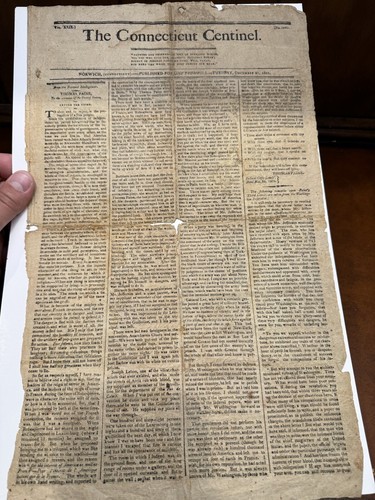 Connecticut Centinel Newspaper Trumbull 1802 Norwich Thomas Paine | eBay