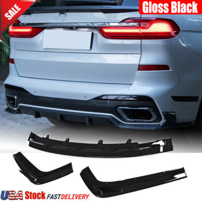 For BMW X7 G07 M-SPORT Gloss Black Rear Bumper Diffuser Lip Splitters ...