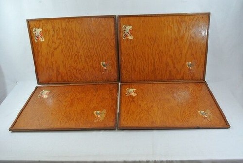 Wooden Tray Set Native American Indians 4 Trays Wood 1970s Kitsch ...