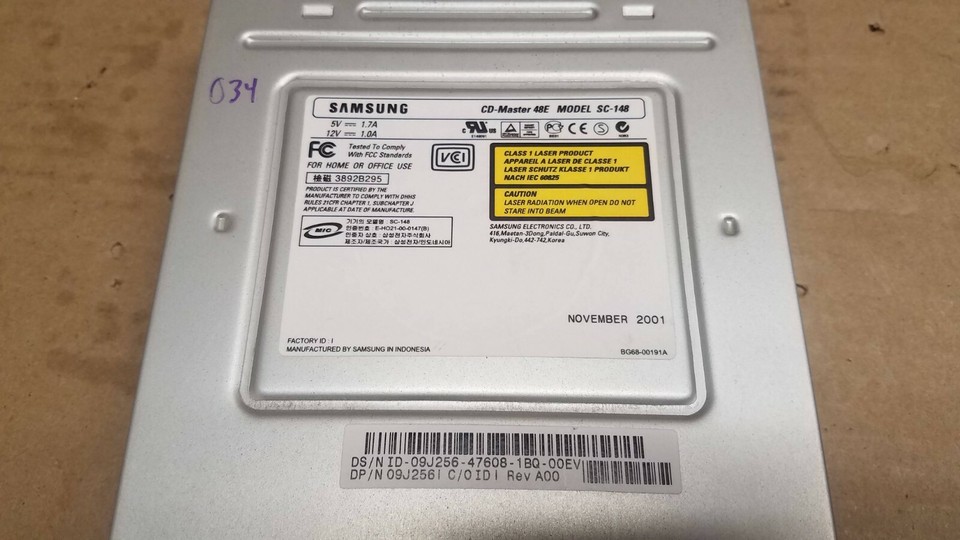 Samsung CD Drive SC-148 CD-Master 48E 09J256 A00 ROM Read Dell | eBay