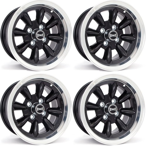 ULTRALITE CLASSIC MINI WHEELS 13" x 7J WIDE ET10 BLACK POLISHED LIP ...